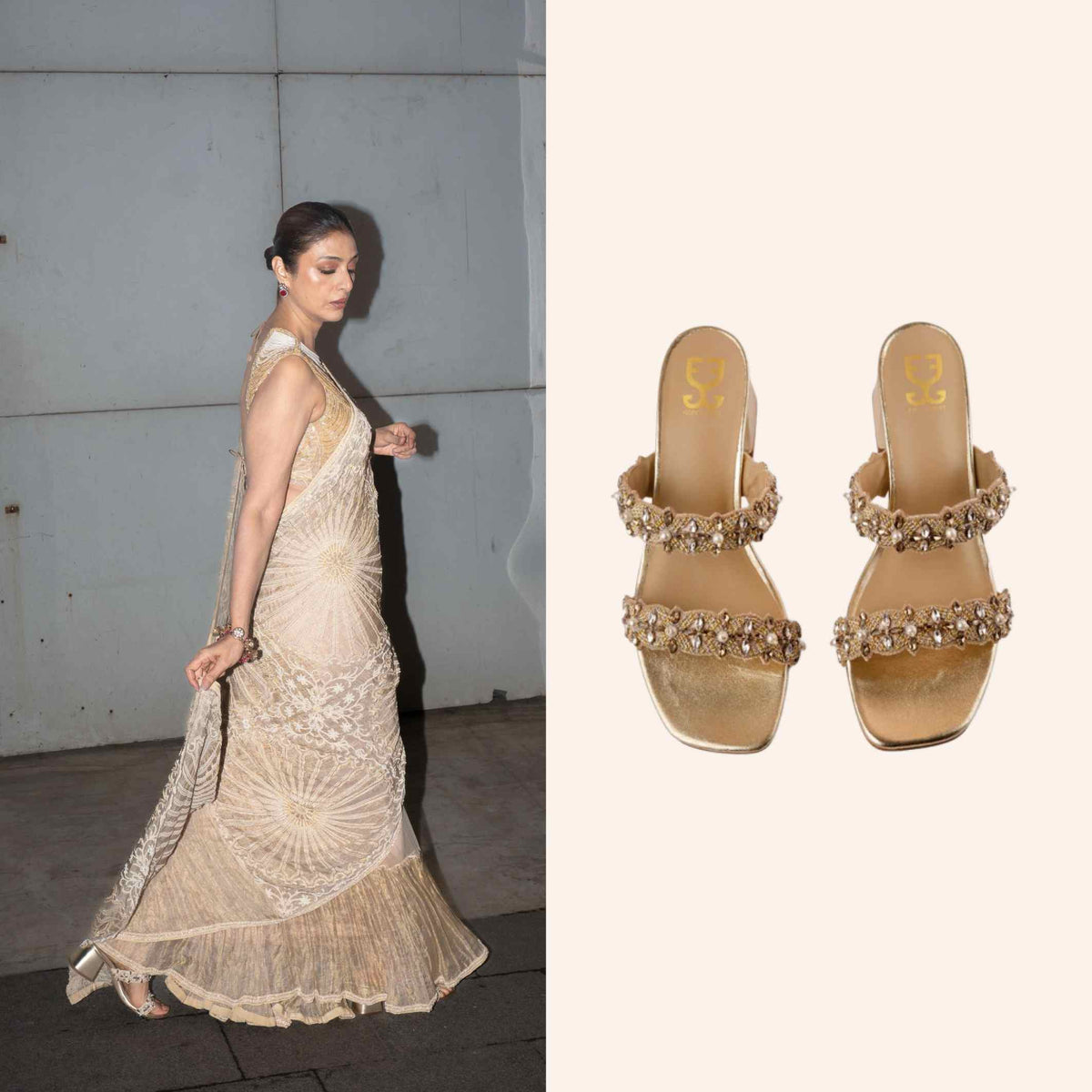 Tabassum Fatima Hashmi in Golden Hour Glam : Sandal Heels – Fizzy Goblet