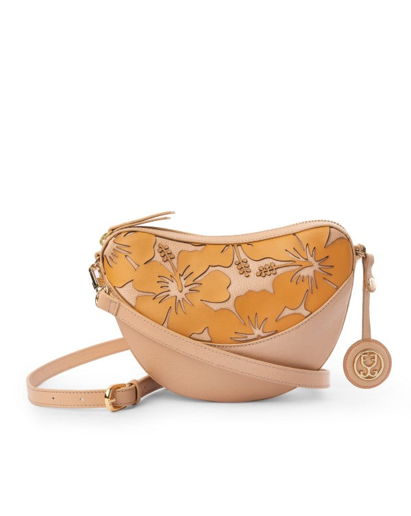 Scallop Crossbody - Leather with Laser-Cut Motifs Design – Fizzy Goblet